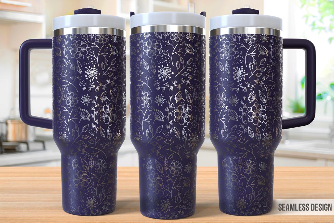 Spring Flowers 40oz Tumbler Laser Engraving Wrap, Spring Vibes Tumbler ...
