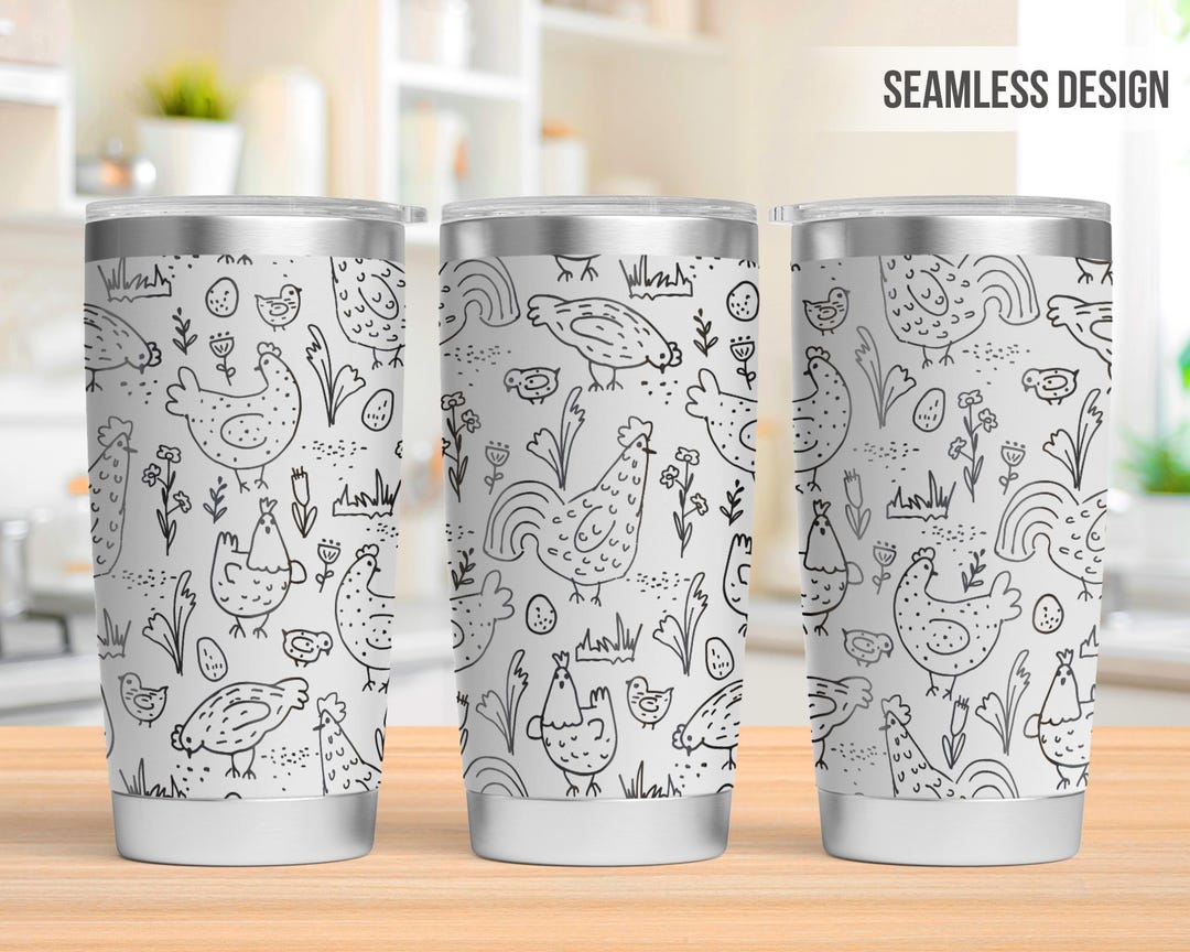 Cute Chickens 20oz Tumbler Laser Engraving Wrap, Chicken Tumbler Laser ...