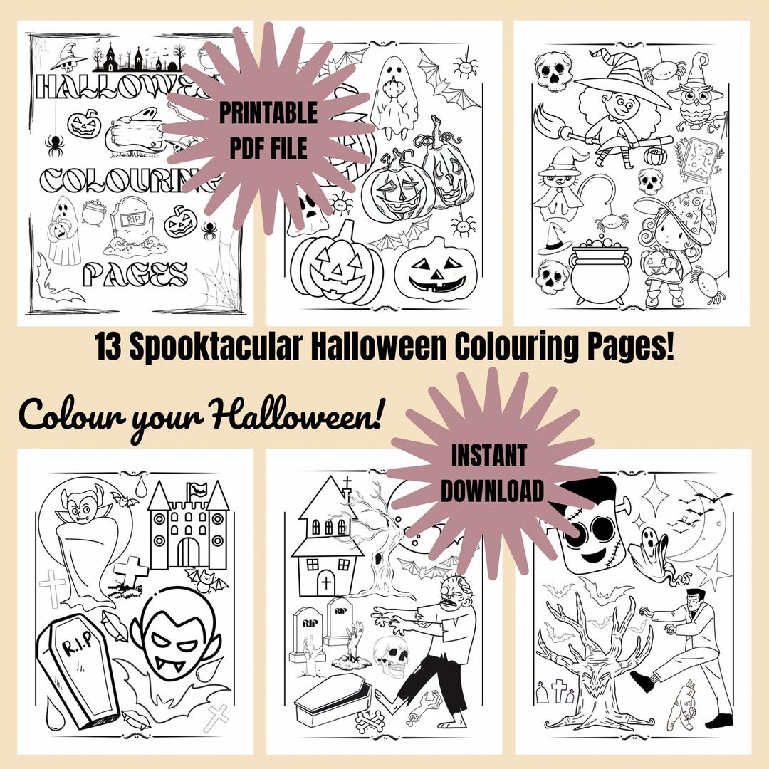 Spooktacular Halloween Colouring Pages for Kids, Fun & Spooky Printable ...