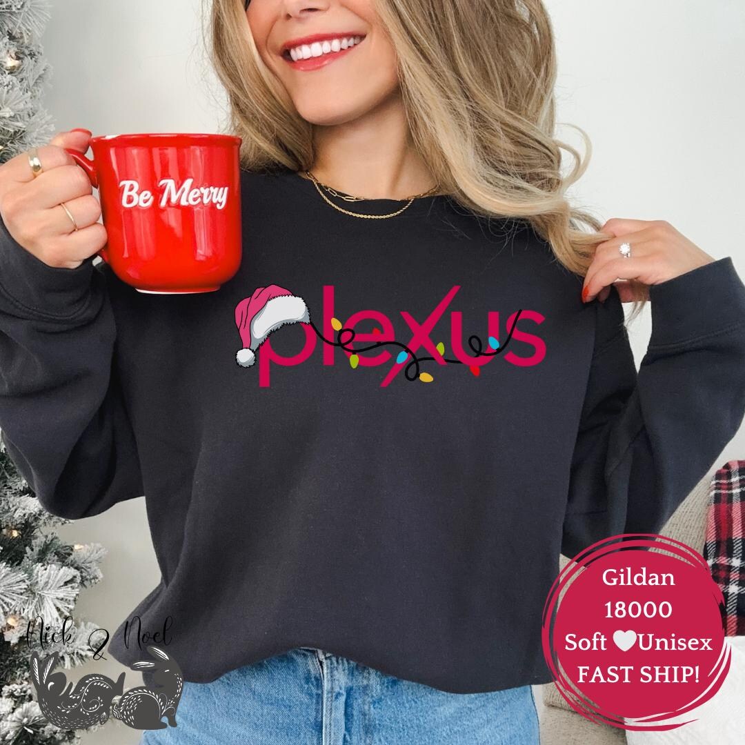 Plexus Christmas Swag, Plexus Decorated With Santa Hat and Christmas Lights Sweatshirt, Plexus ...