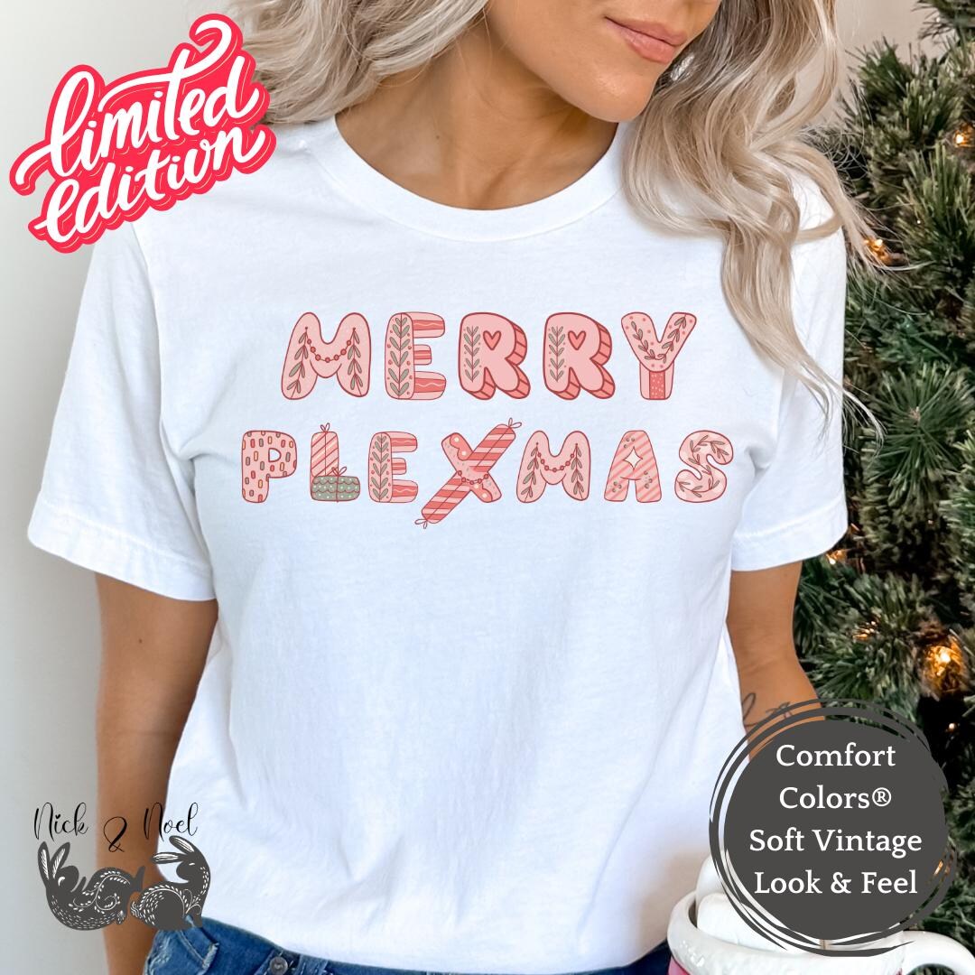 Plexus Christmas Swag, Merry Plexmas Comfort Colors® Tshirt, Plexus Team Christmas Gift, Pink ...