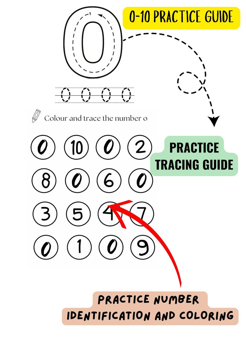 Printable Number Tracing Flashcards With Practice Exercises Reusable ...