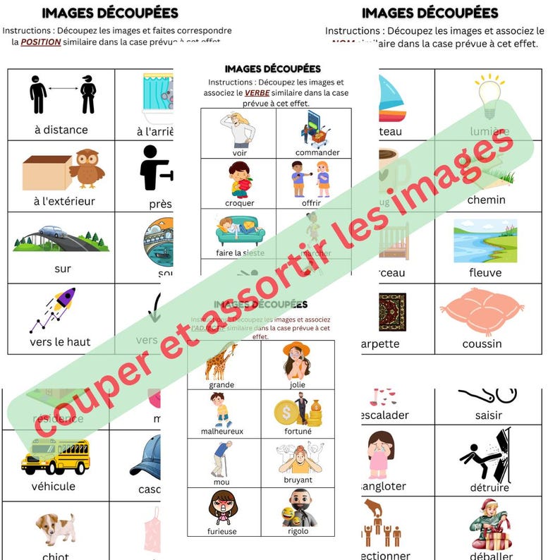French Synonym Worksheets, Vocabulary Practice (digital Download) - Etsy