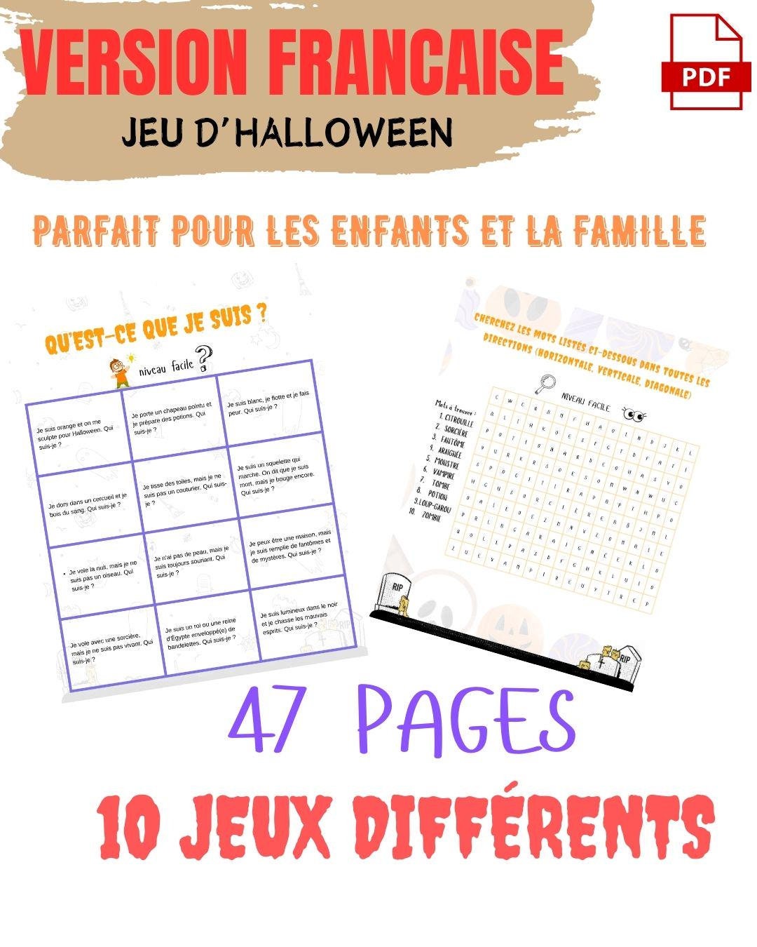 10 Fun French Halloween Games | Printable Family Kids Activities | Easy ...