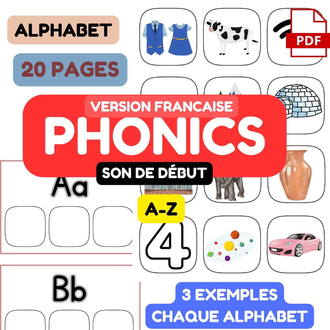French Phonics Game | Montessori Alphabet Sorting Activity (digital ...