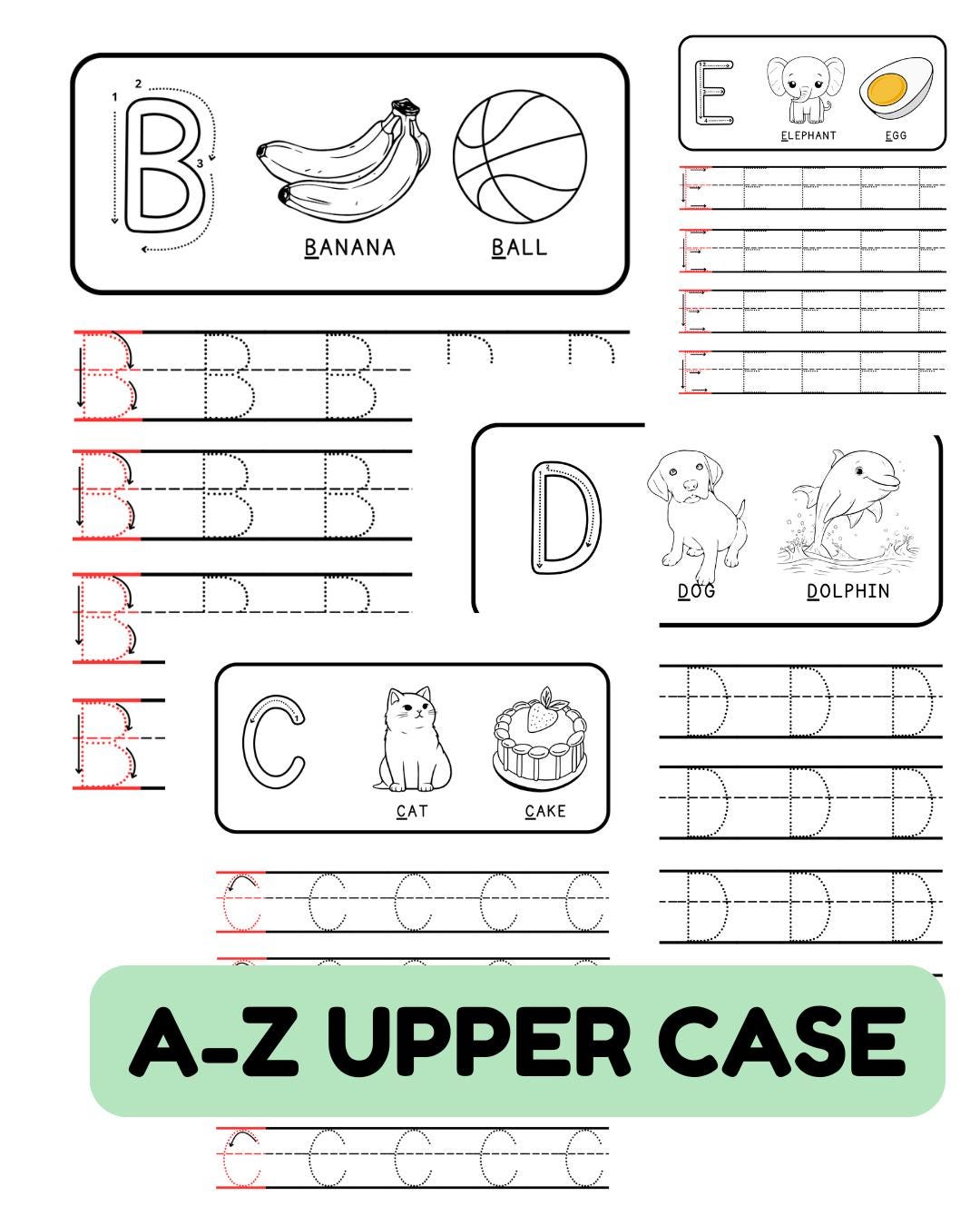 Complete BUNDLE Alphabet Tracing Guide for Toddlers –printable Coloring ...