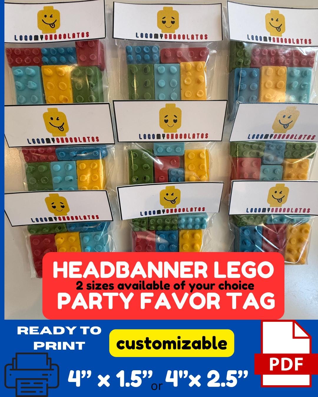 Lego Party Favor Tags Digital Download Party Labels | Printable Goodie ...