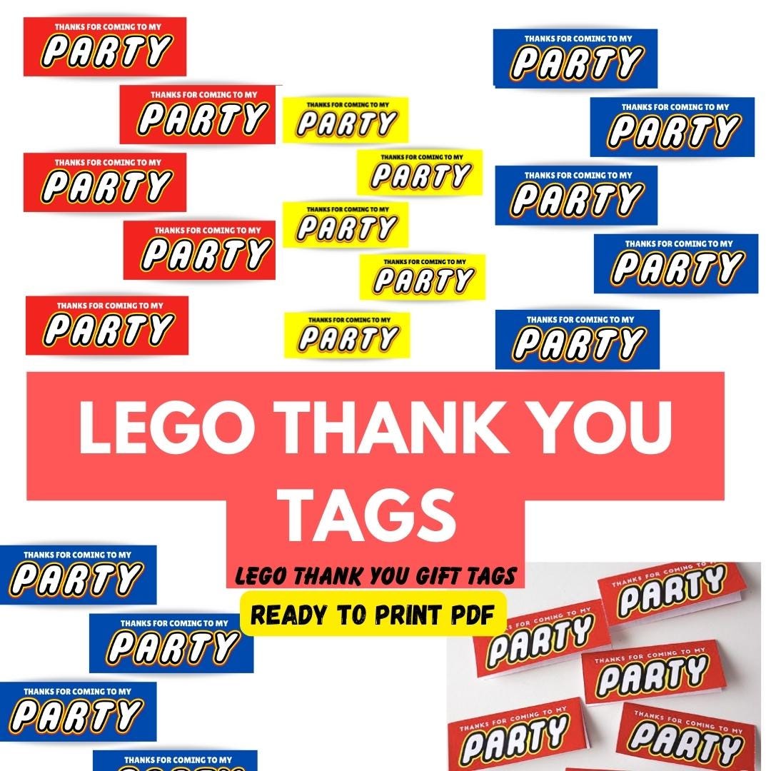 LEGO Favor Tags – Printable Thank You, 3 Colors (instant Download) - Etsy