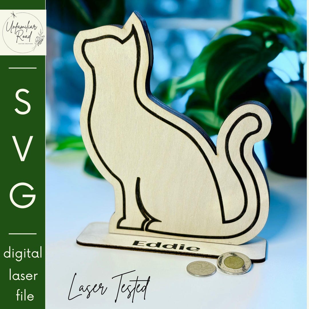Cat Coin Bank SVG File for Laser Cutting - Etsy