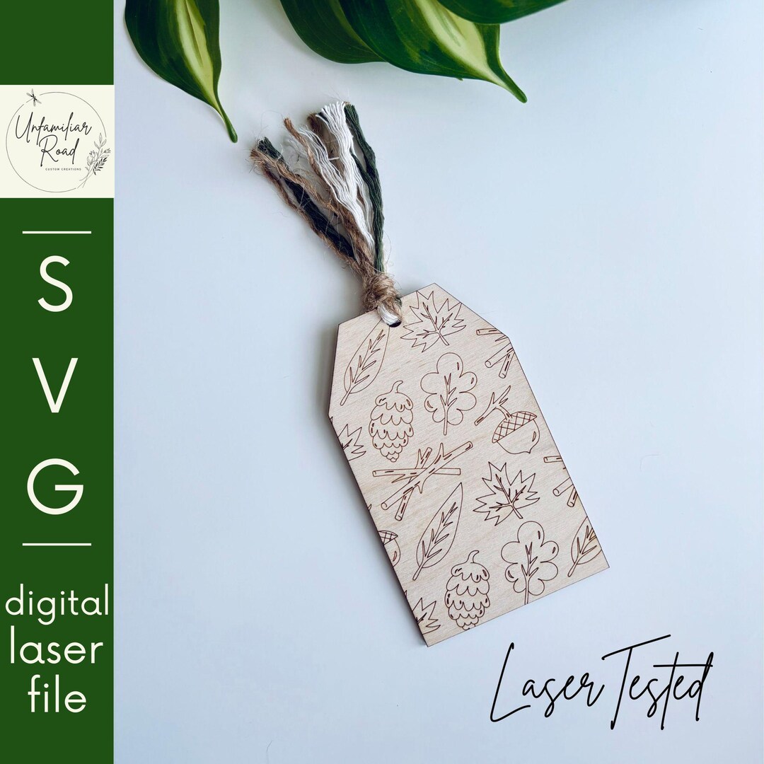 Nature Patterned Tag SVG File for Laser Cutting - Etsy