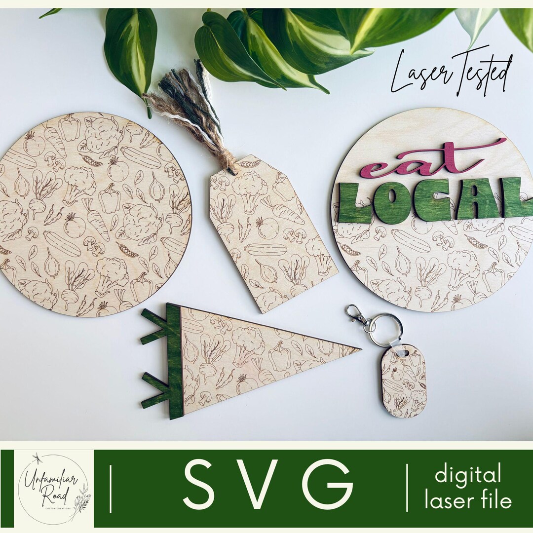 Vegetable Patterned Bundle SVG File for Laser Cutting - Etsy