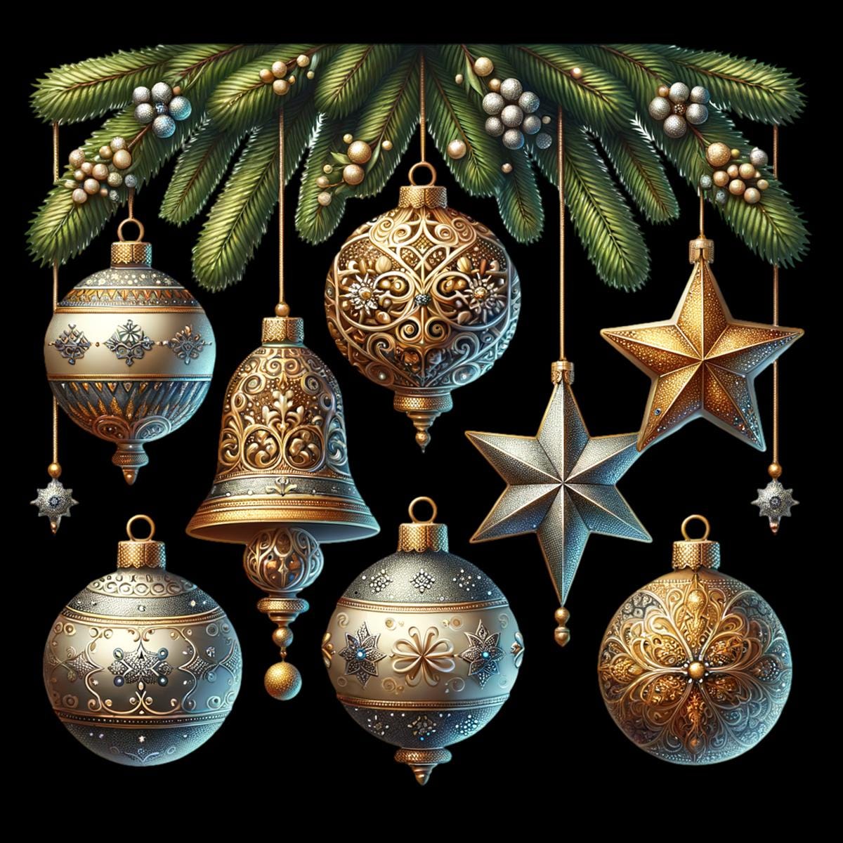 Christmas Clipart Bundle Santa Claus Snowman DIY Craft Christmas Trees ...