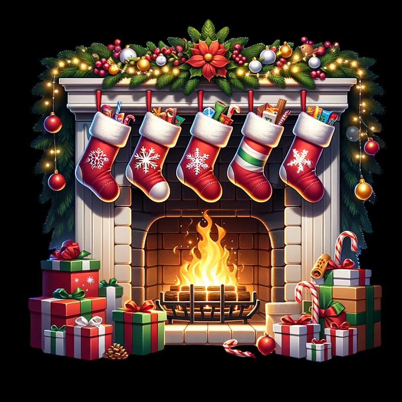 Christmas Clipart Bundle Santa Claus Snowman DIY Craft Christmas Trees ...