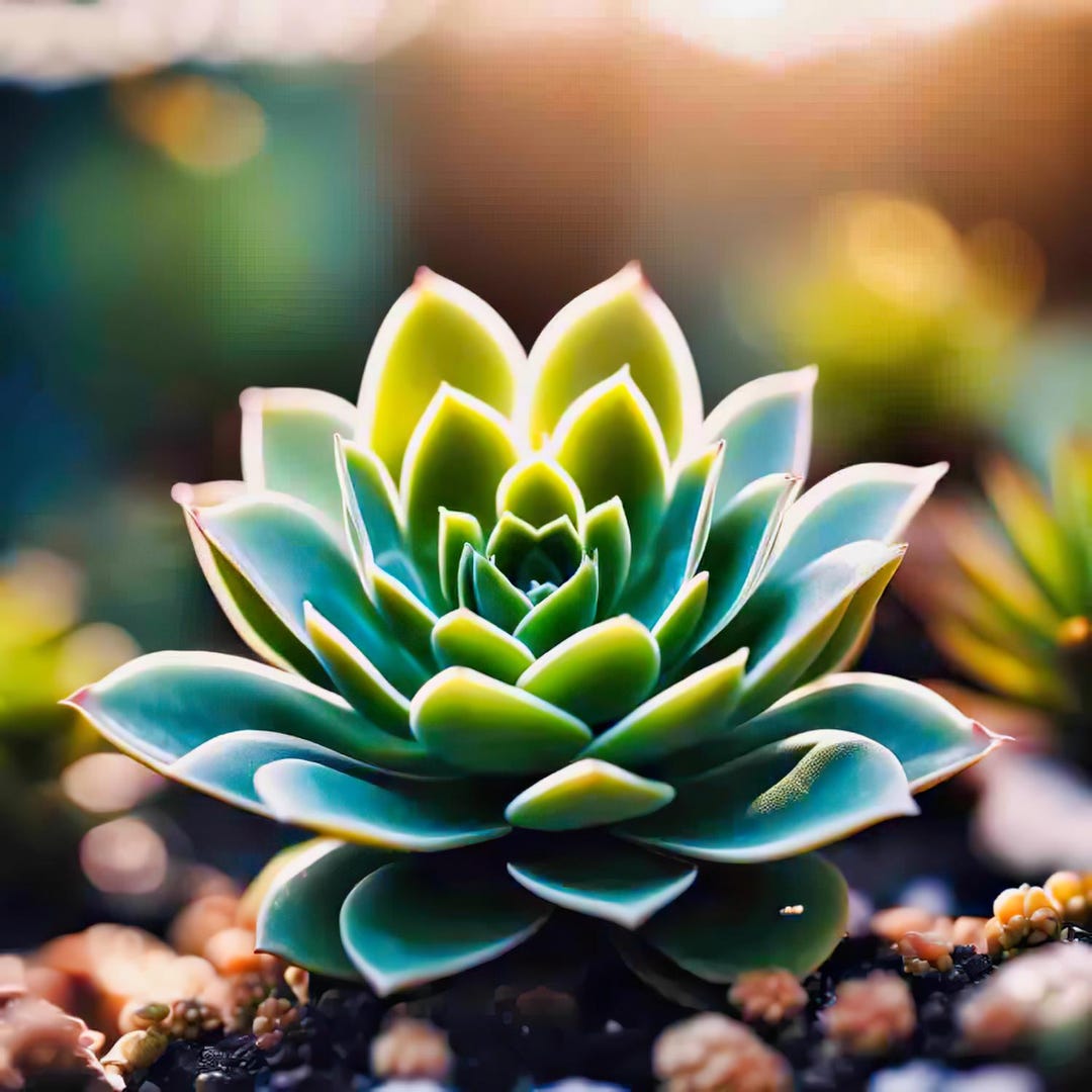 Radiant Jewel Sempervivum Succulent - Serene Macro Botanical Art for ...