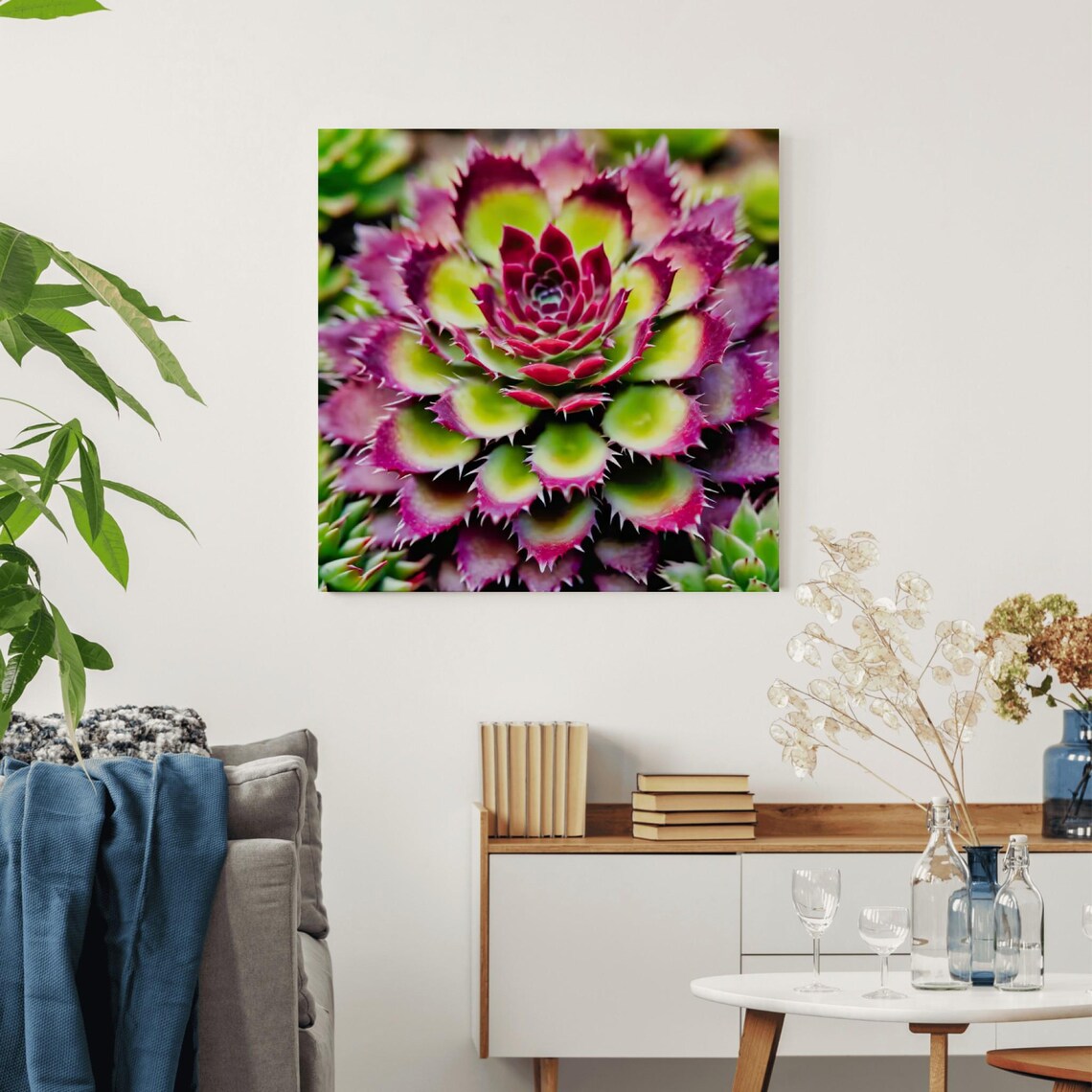 Radiant Jewel Sempervivum Succulent - Macro Botanical Art for Nature ...