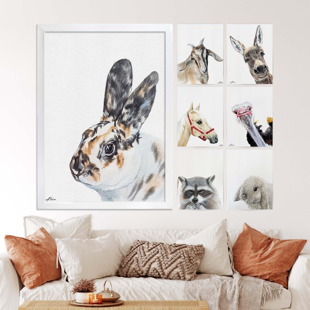 Tailor-made Portrait From Rabbit Photo, 100% Hand Made Water Color Pet ...
