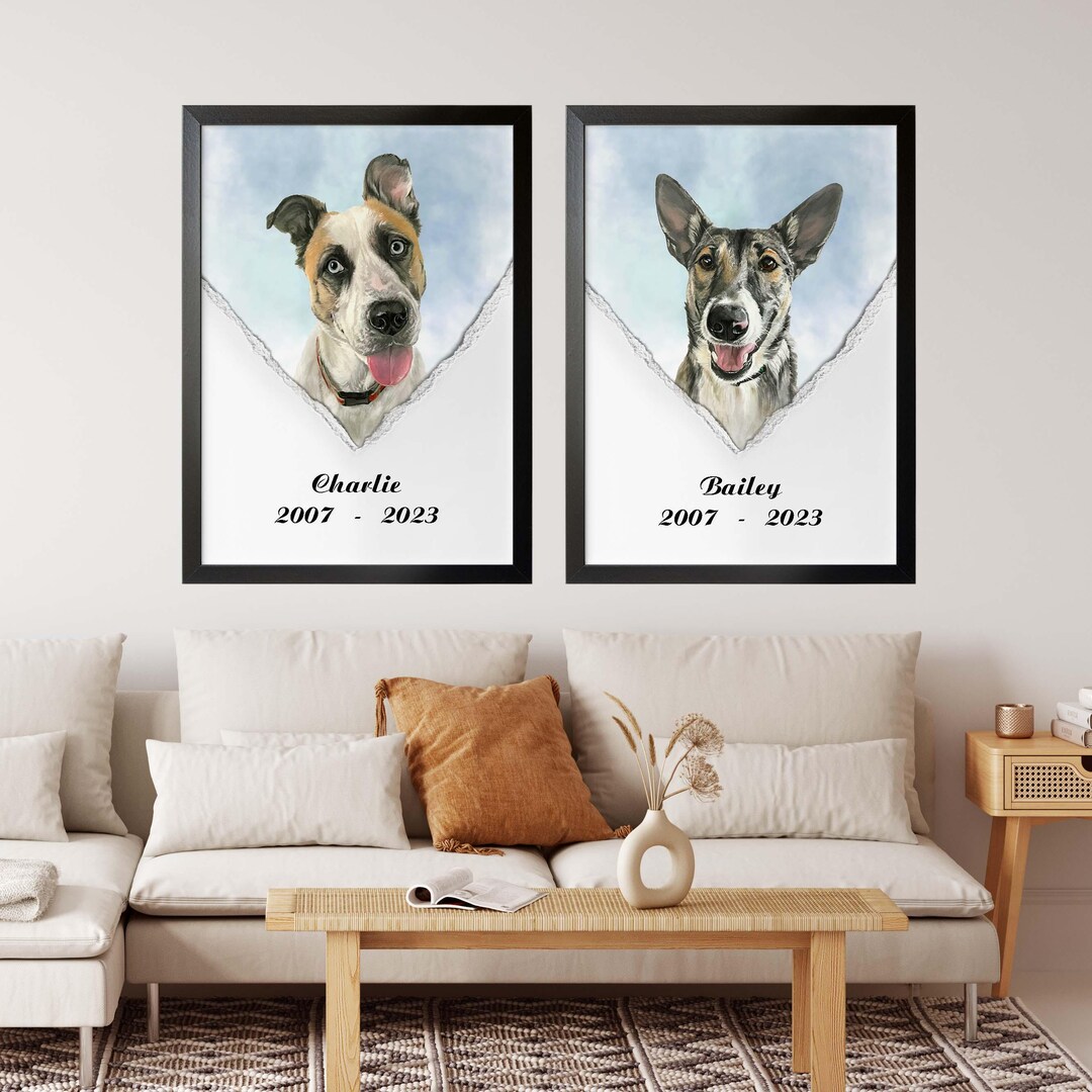 Custom-made Artwork From Dog Photo, Painting by Hand Watercolor Pet ...