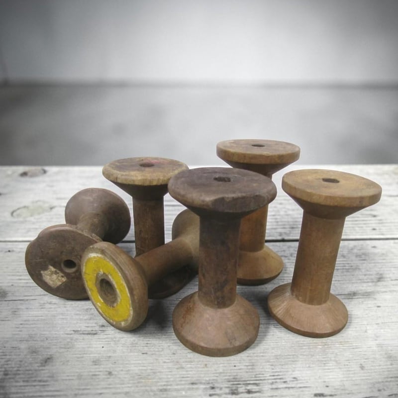 3 Antique Wood Spools - Etsy