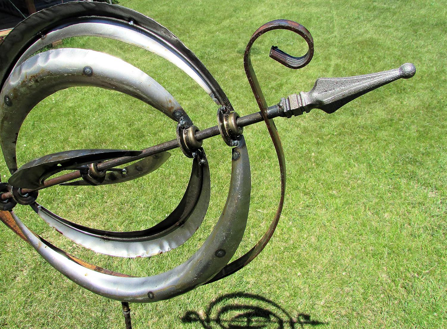 Heavy Duty Globe Weather Vane Style Metal Welded Yard Stake Wind ...