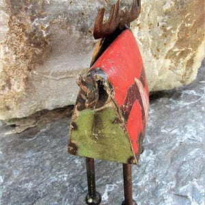 Rustic 8" X 9.5" Small Repurposed Vintage Scrap Metal Moose Statue Home ...