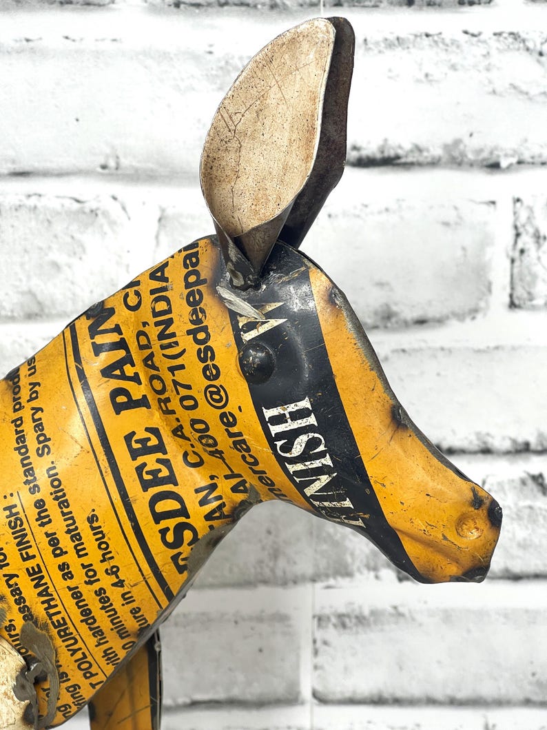 15 Rustic Repurposed Recycled Yellow Vintage Scrap Metal Donkey Mule ...