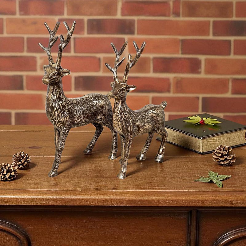 Gold Deer Figurines - Etsy