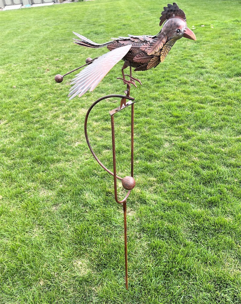 Kinetic Metal Roadrunner Road Runner Bird Yard Stake Wind Spinner ...