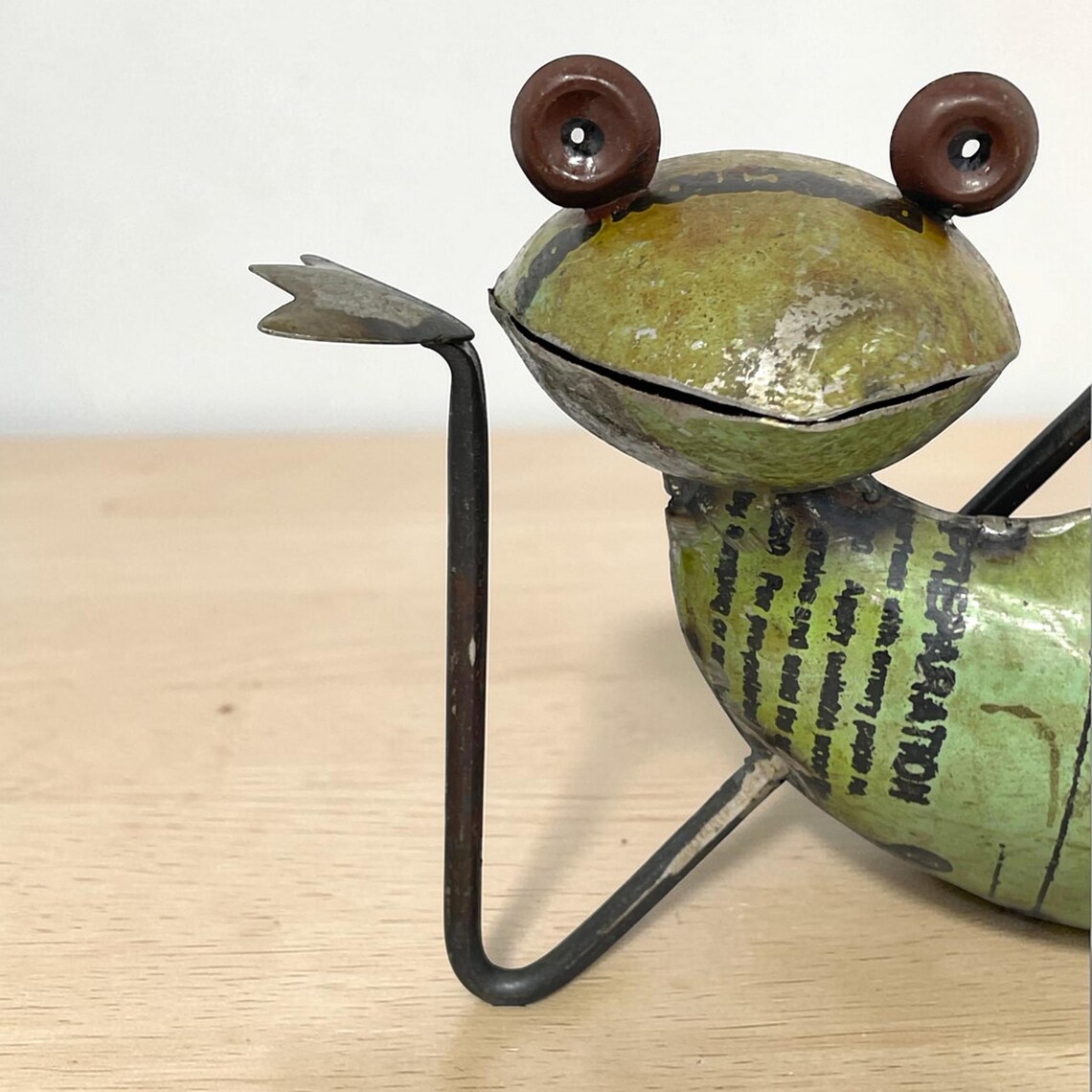 Recycled Scrap Metal Frog Statue: Green Laying Sassy Garden Decor - Etsy