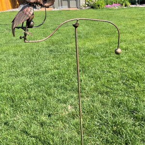 Kinetic Metal Bronze and Green Olga Owl Yard Stake Wind Spinner Rocker ...