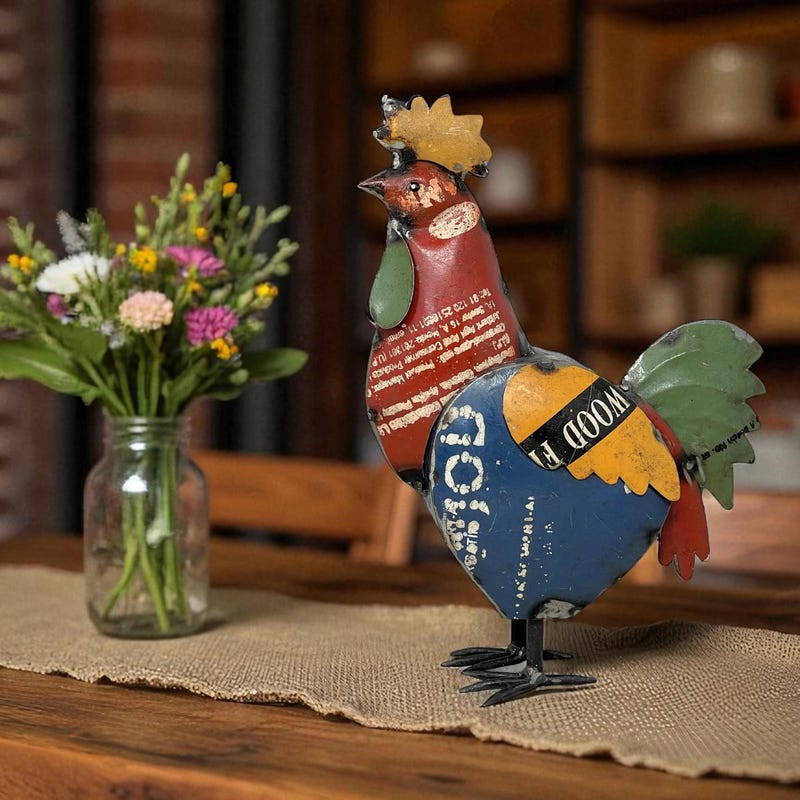 Metal Chicken Yard Art - Etsy