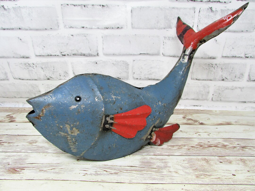 Rustic 13" Long Repurposed Recycled Vintage Scrap Metal Blue/green Tail ...