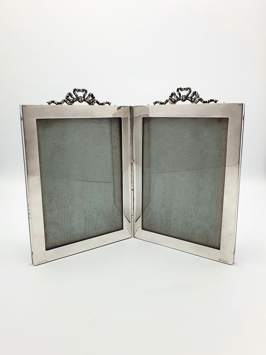 Antique Edwardian Silver Double Photo Frame: Ornate Hallmarked Picture ...