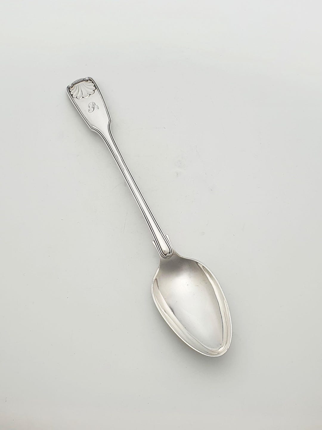 Antique Silver-plated Fiddle, Thread & Shell Pattern Basting Spoon ...