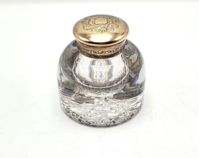 Large Victorian Cut Glass Ink Pot – Antique Desk Accessory Circa 1880 ...