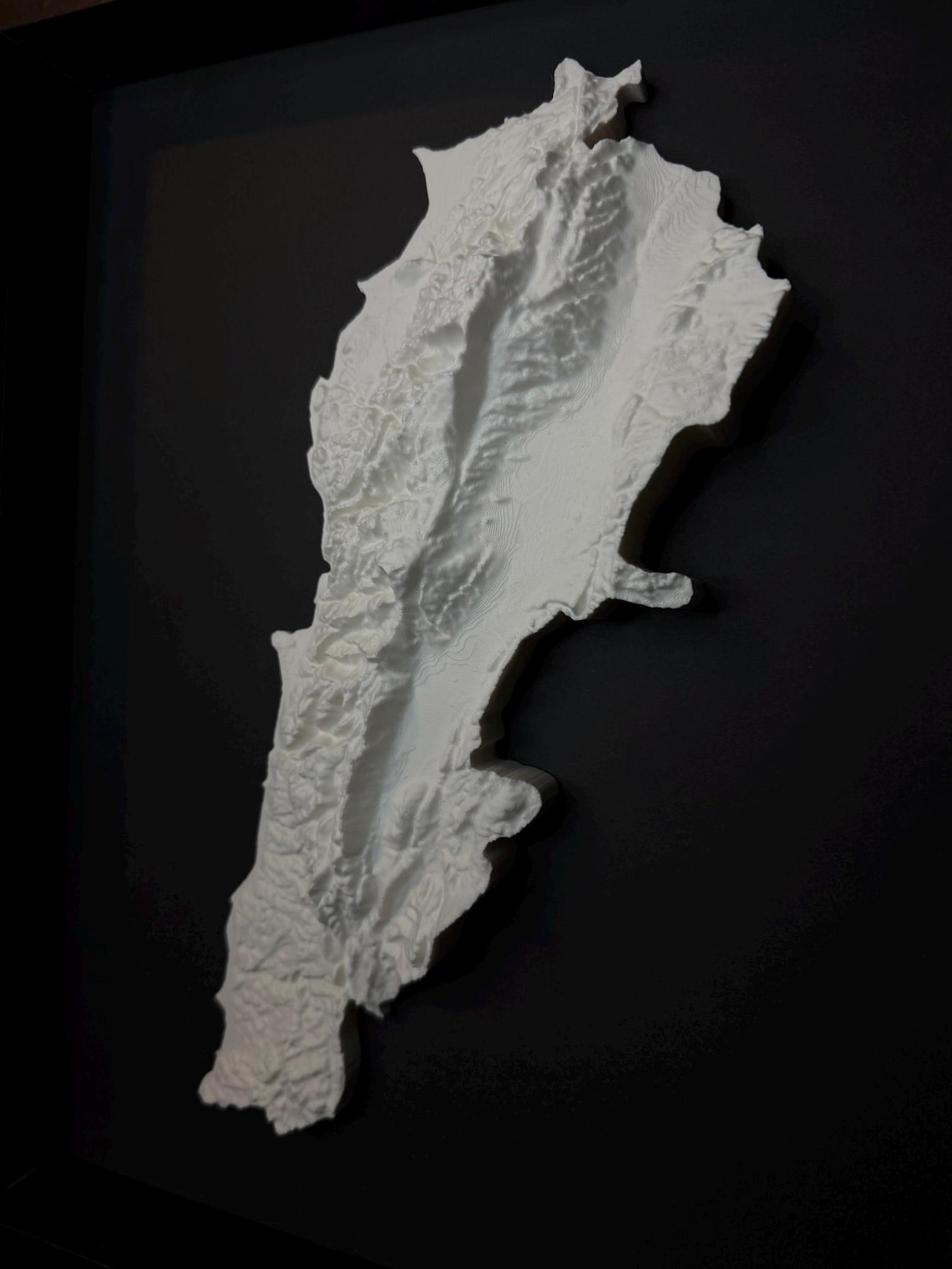 3D Lebanon Map Wall Art: Topography in Black Wood Frame - Etsy