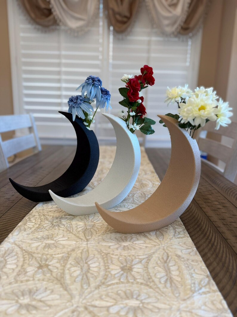 Crescent Moon Vase | Decorative Flower Holder | Modern Minimalist Home ...