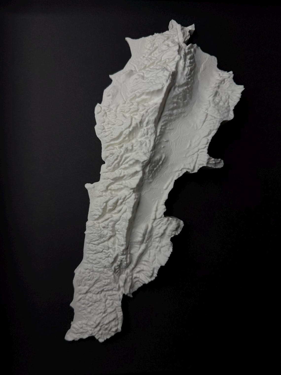 3D Lebanon Map Wall Art: Topography in Black Wood Frame - Etsy