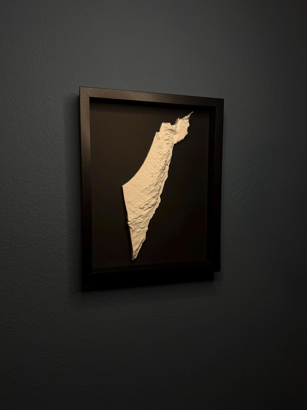 3D Palestine Topographic Map: Black Wood Frame, Middle Eastern Decor - Etsy