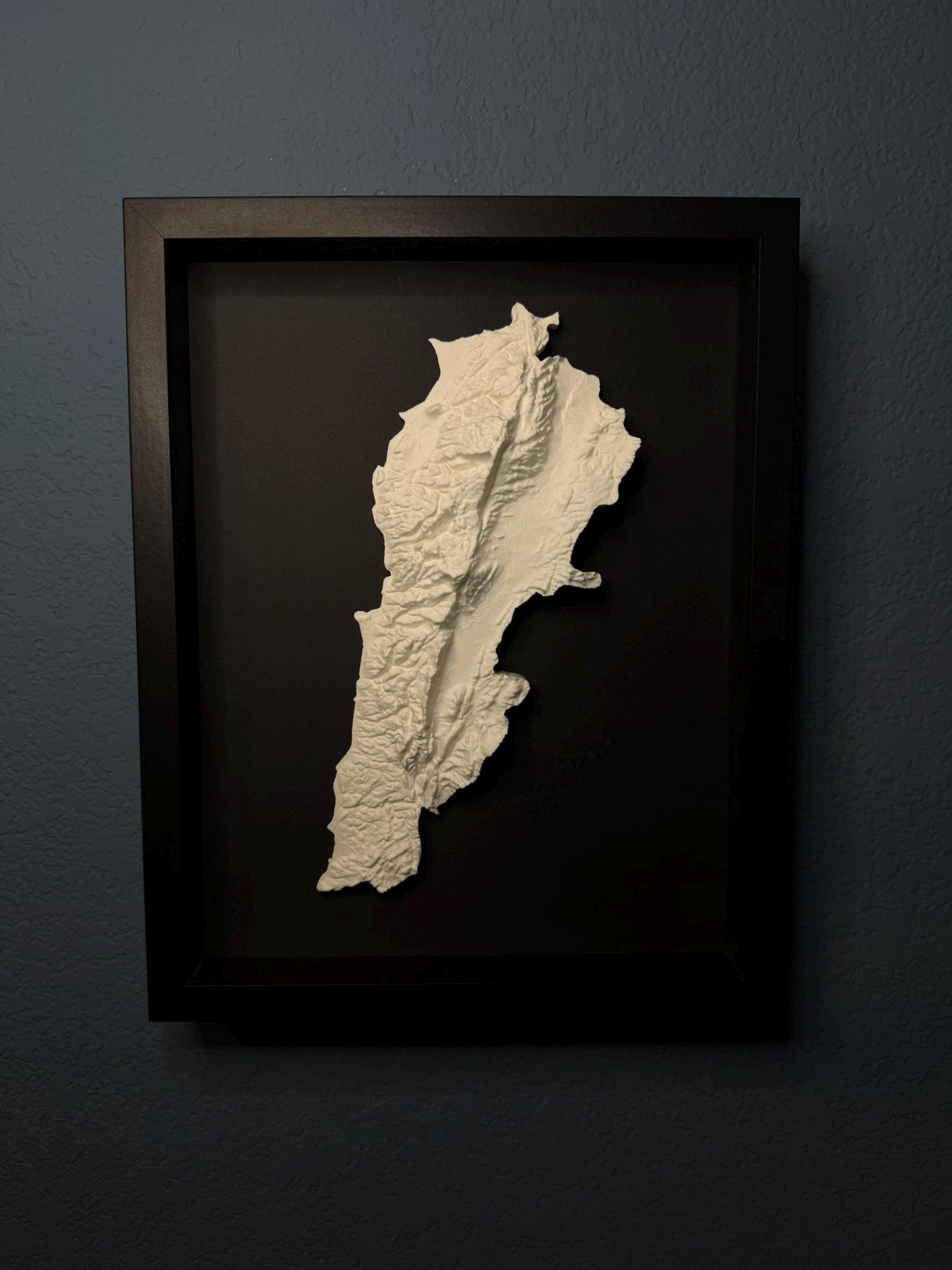 3D Lebanon Map Wall Art | Topography Map With Frame | Home and Office ...