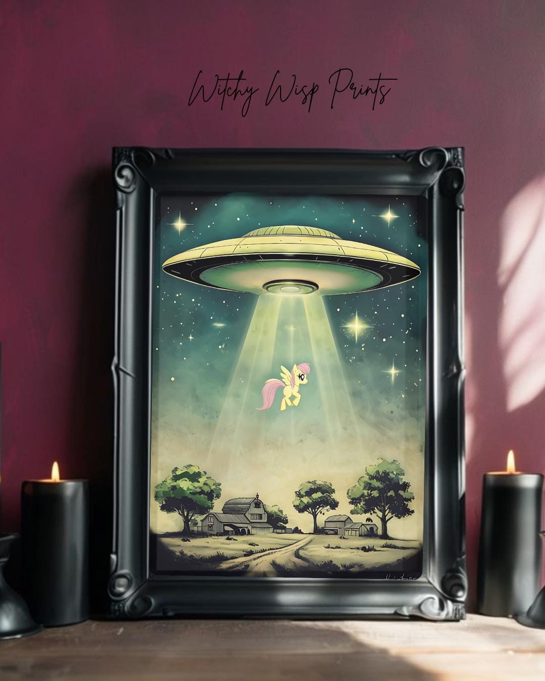 UFO Flutter Shy Print | | My Little Pony | Alien Art | Dark Arts | Pink ...