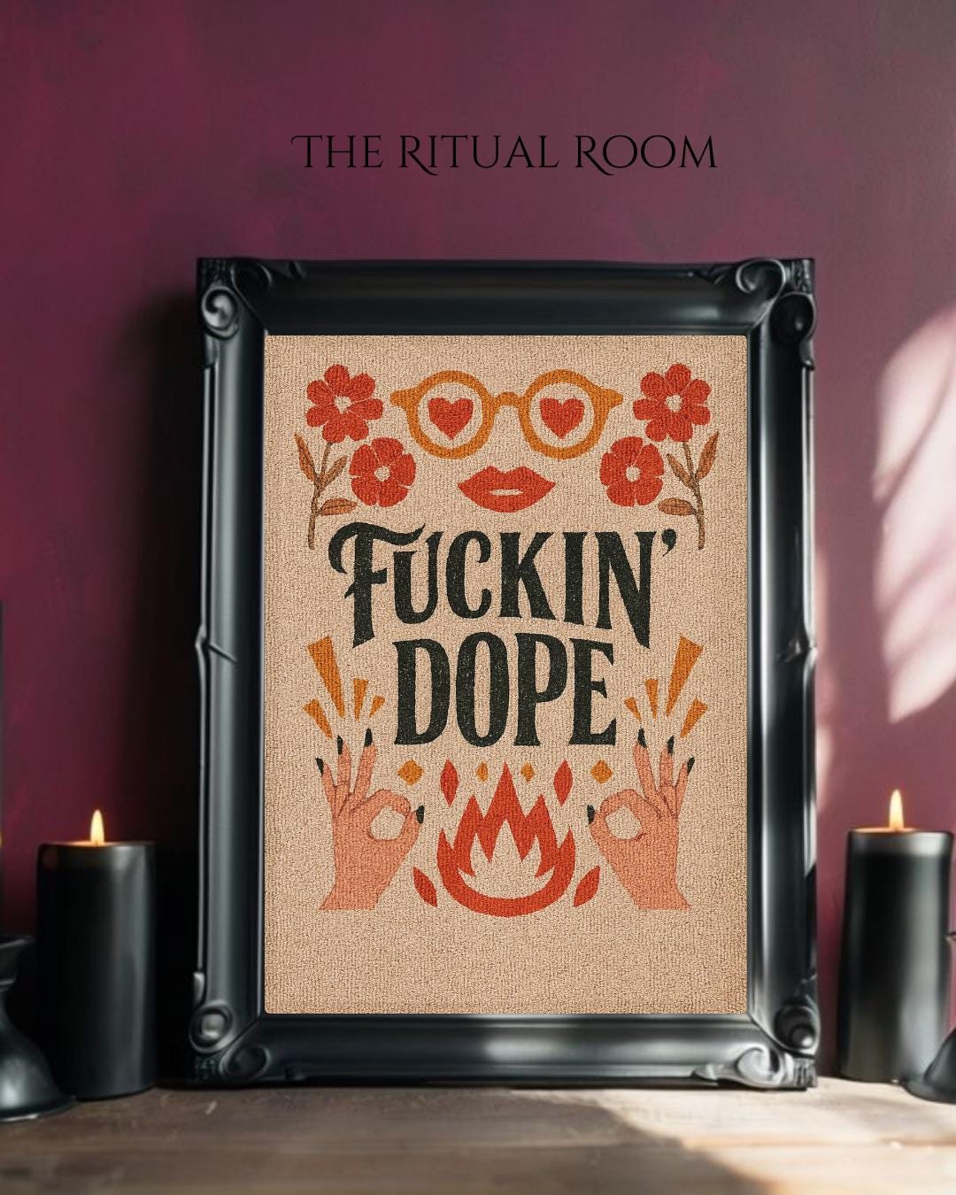 F***in’ Dope – Retro Tapestry-style Wall Art Print, Playful Typography ...