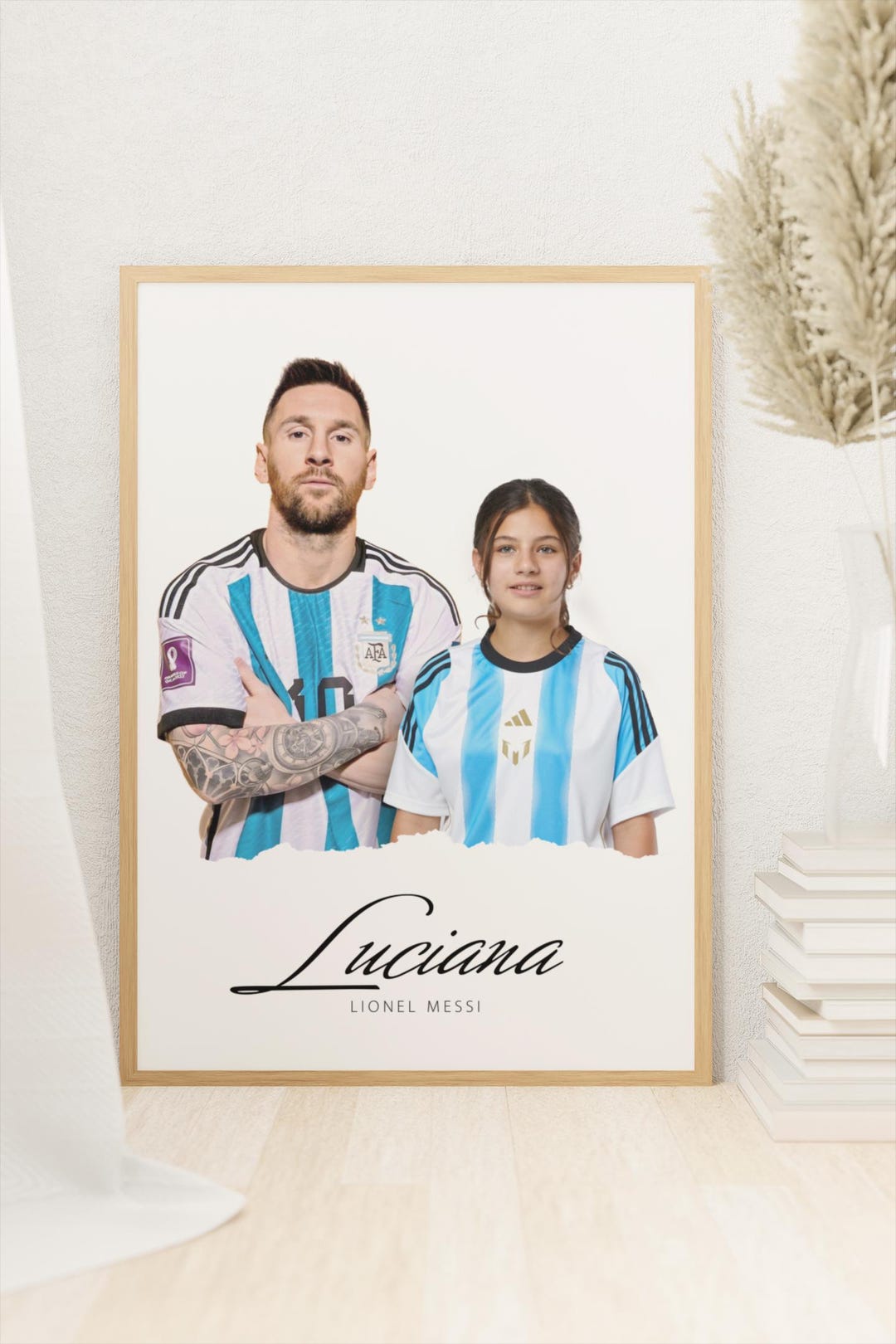 Personalized Messi Soccer Portrait With Signature - Custom Leo Messi ...