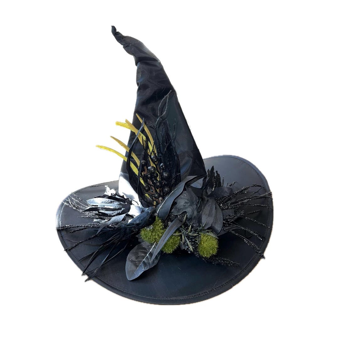 Custom Black Crow Witch Hat - Etsy