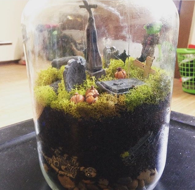 Graveyard Terrarium Kit Cemetery Miniatures Diy Moss Creepy - Etsy