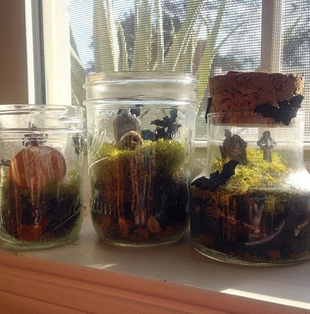 Graveyard Terrarium Kit Cemetery Miniatures Diy Moss Creepy - Etsy