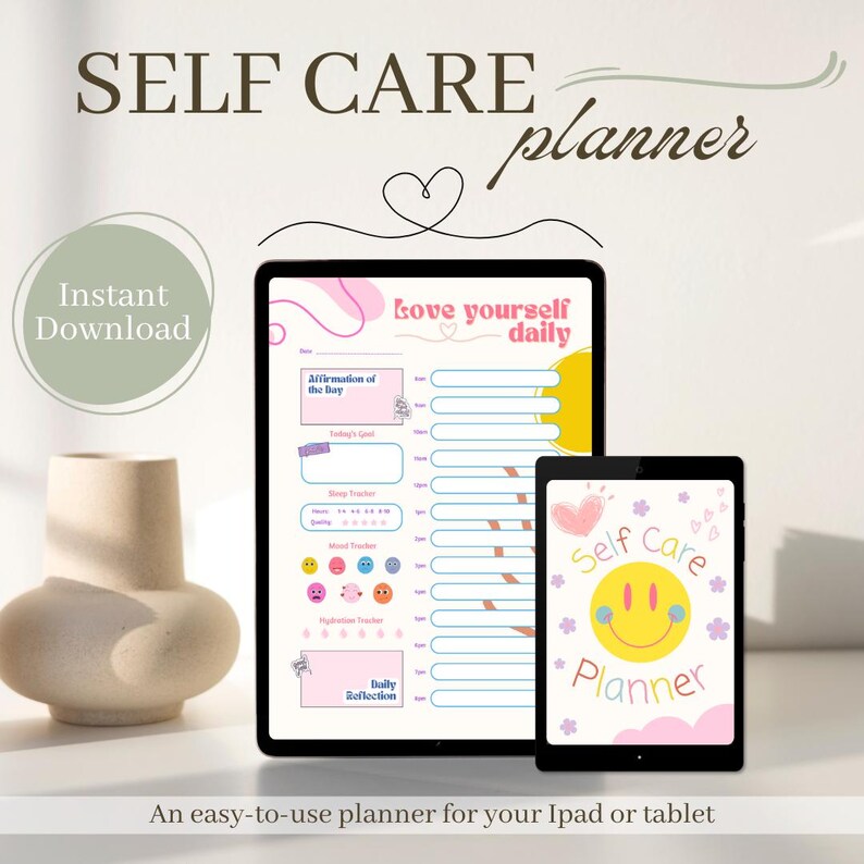 Self Care Planner | 2024 Planner | Daily Planner | Digital Planner | Mood Tracker | Mental ...