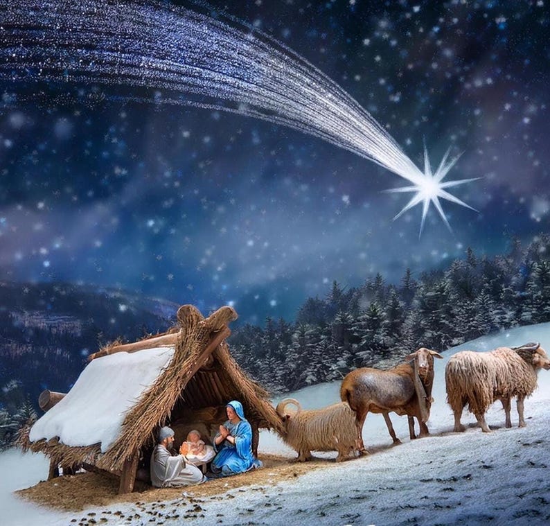 Nativity Scene, Snow, Christmas - Etsy