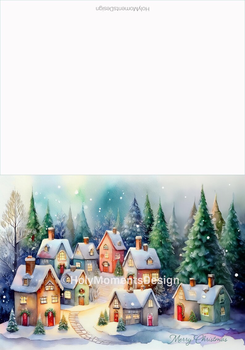 Whimsical Village, Christmas, Snow, Digital, Download - Etsy