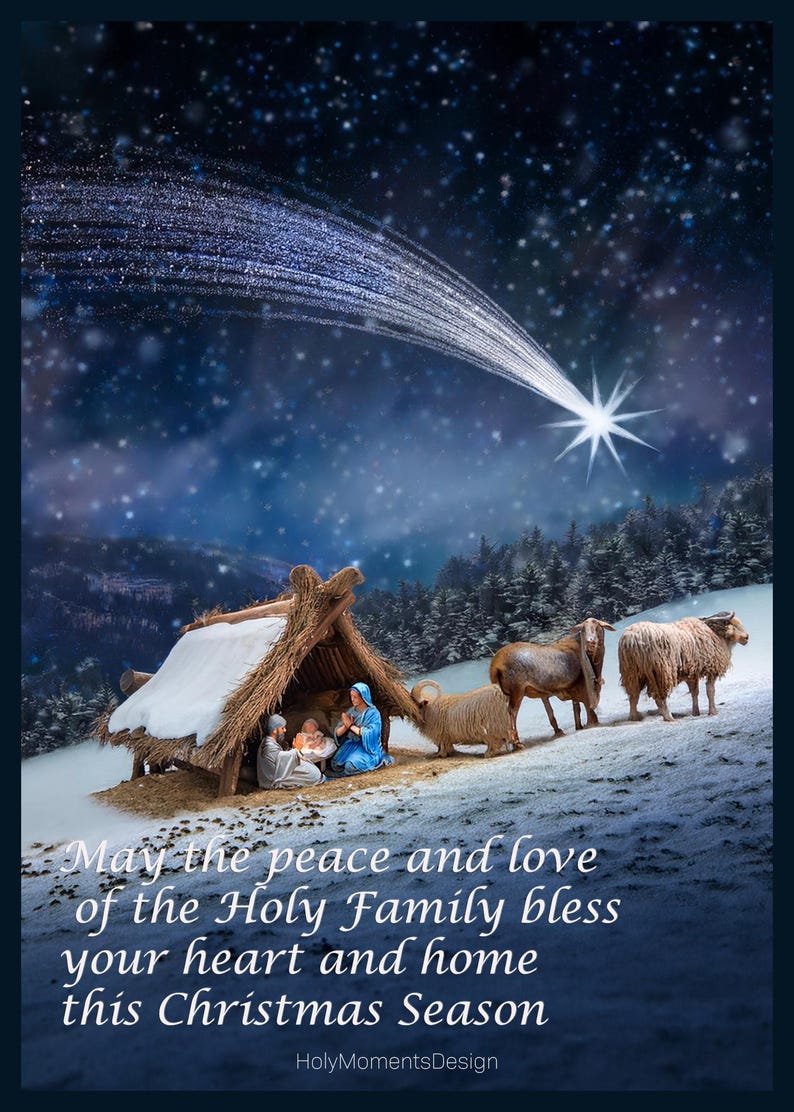 Nativity Scene, Snow, Christmas - Etsy