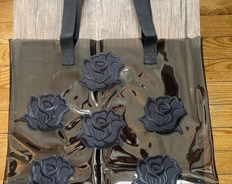 Black Gothic Roses Holographic PVC Violet Tote Bag - Etsy